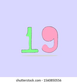 Icon Logo Number Nineteen Background Stock Vector (Royalty Free ...