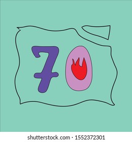 Icon Logo Number Seventy Background Stock Vector (Royalty Free ...