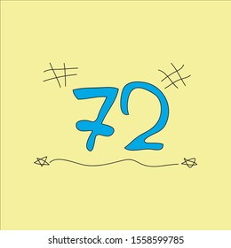 Icon Logo Number Seventytwo Background Stock Vector (Royalty Free ...