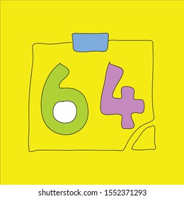 Icon Logo Number Sixtyfour Background Stock Vector (Royalty Free ...