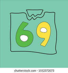 Icon Logo Number Sixtynine Background Stock Vector (Royalty Free ...