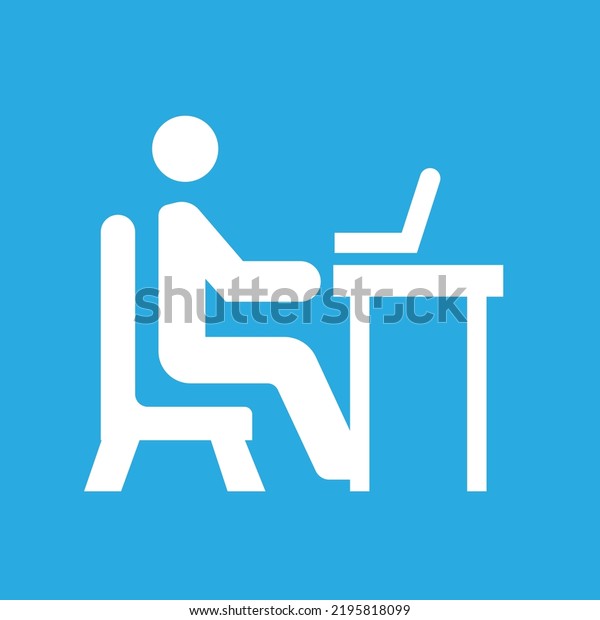 Icon Man Sitting Laptop Vector Illustration Stock Vector (Royalty Free ...
