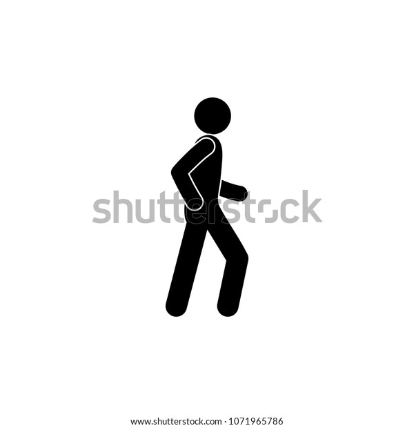 Icon Man Walking Stick Figure Pictogram 스톡 벡터(로열티 프리) 1071965786