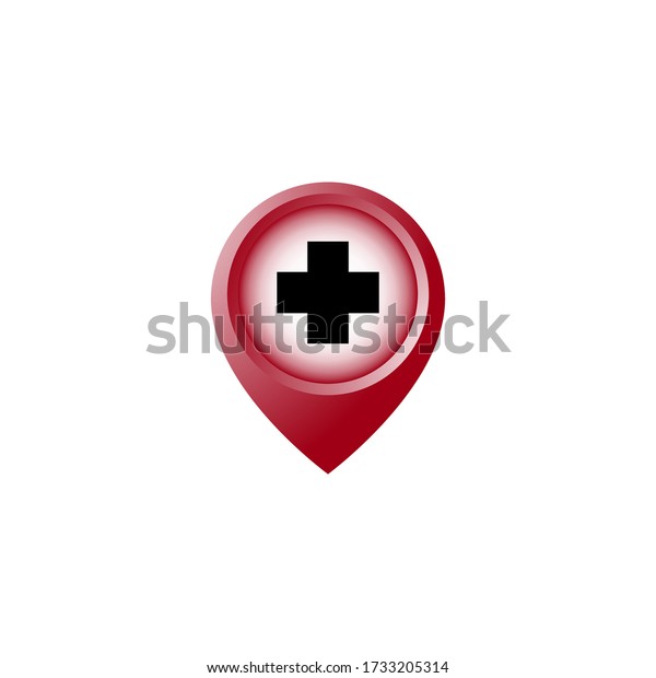 Icon Map Symbols Hospital Stock Vector (Royalty Free) 1733205314 ...