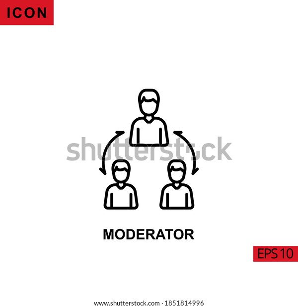 Icon Moderator Outline Line Linear Vector Stock Vector (Royalty Free ...