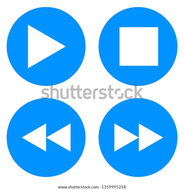 Icon Music Buttons Vector Color Eps Stock Vector (Royalty Free ...