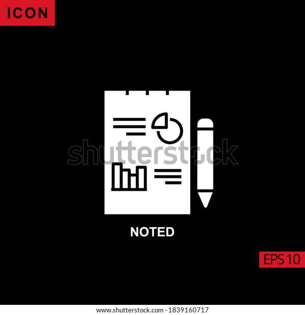 Icon Noted Diagram Bar Chart Vector Stock Vector (Royalty Free ...