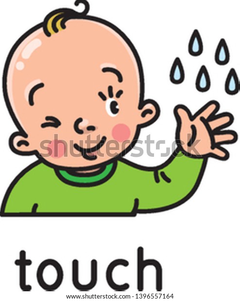 Icon One Five Senses Touch Children Stock Vector (Royalty Free) 1396557164