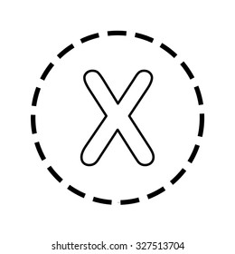 Icon Outline Within Dotted Circle X Stock Vector (Royalty Free ...