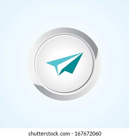 Icon Paper Plane Send On Button Stock Vector (Royalty Free) 167672060 ...