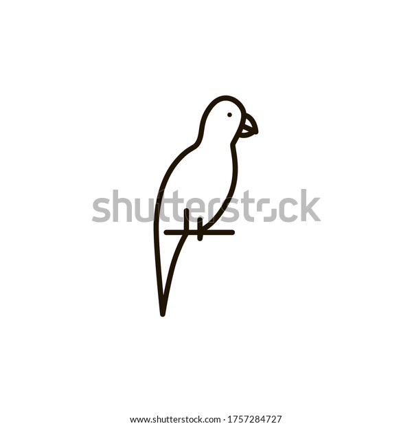 Icon Parrot Outline Illustration Vector Pictogram Stock Vector (Royalty ...