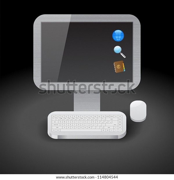 Icon Personal Computer Icons On Display Stock Vector (Royalty Free ...