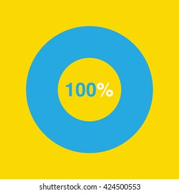 Icon Pie Blue Chart 100 Percent Stock Vector (Royalty Free) 424500553 ...