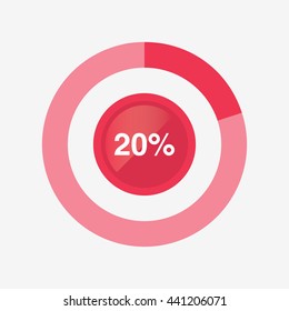 Icon Pie Red Chart 20 Percent Stock Vector (Royalty Free) 441206071 ...