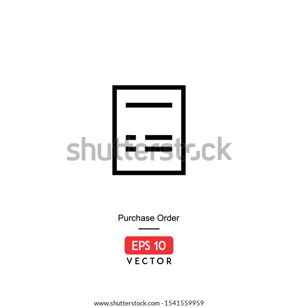 Icon Purchase Order Illustration Line Style Stock Vector (Royalty Free ...