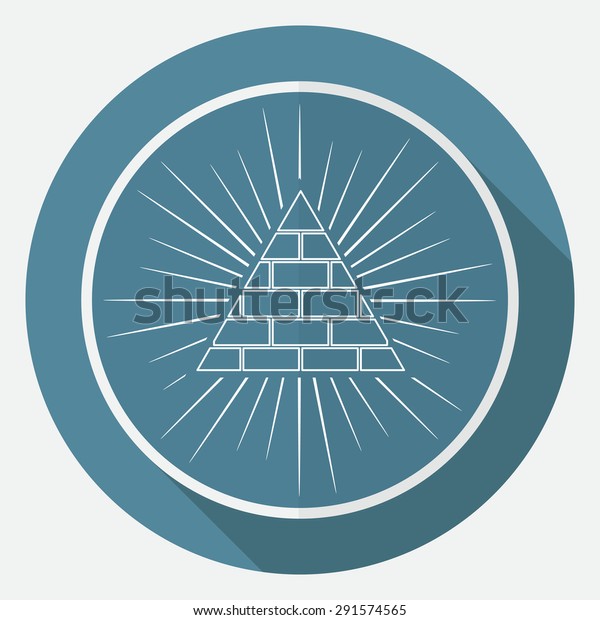 Icon Pyramid On White Circle Long Stock Vector (Royalty Free) 291574565 ...