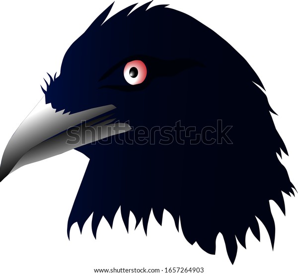 Icon Raven Head Vector Illustration Stock Vector (Royalty Free ...