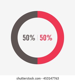 Icon Red Black Chart 50 Percent Stock Vector (Royalty Free) 453147763 ...