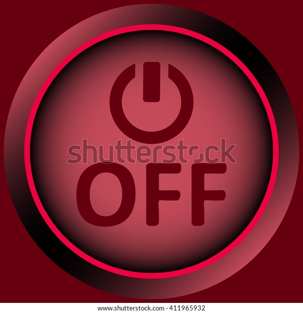 Icon Red Switching Off Word Stock Vector (Royalty Free) 411965932