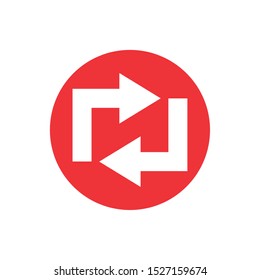 Icon Repeat Process Arrow Color Circle Stock Vector (Royalty Free ...