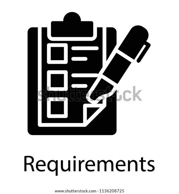Icon Requirements Denoted By Clipboard Pen Stock Vector (Royalty Free ...