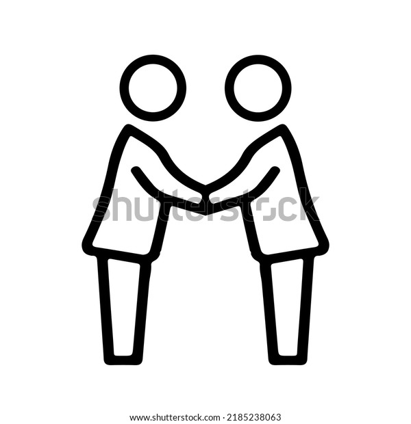 Icon Respect Respectful Handshake Thin Contour Stock Vector (Royalty ...
