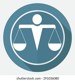 Icon Scale On White Circle Long Stock Vector (Royalty Free) 291036080 ...