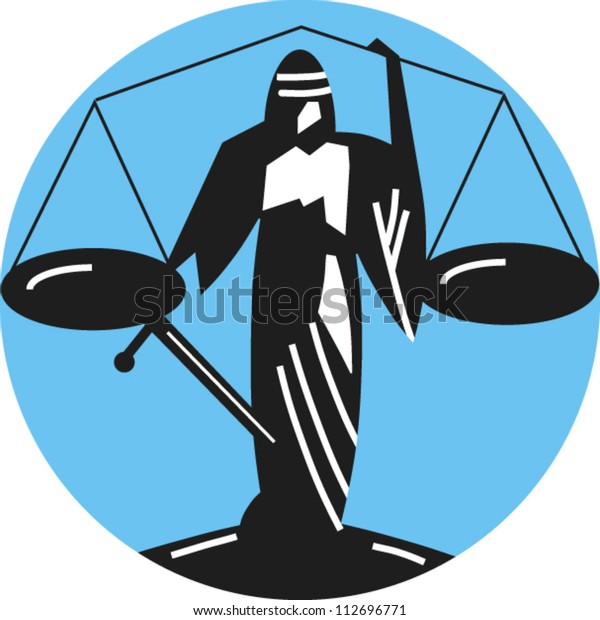 Icon Scales Justice Justice Blind Stock Vector (Royalty Free) 112696771 ...