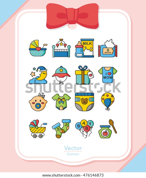 Icon Set Baby Vector Stock Vector (Royalty Free) 476146873 | Shutterstock