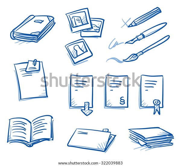 Icon Set Business Files Communication Files Stock Vector (Royalty Free ...