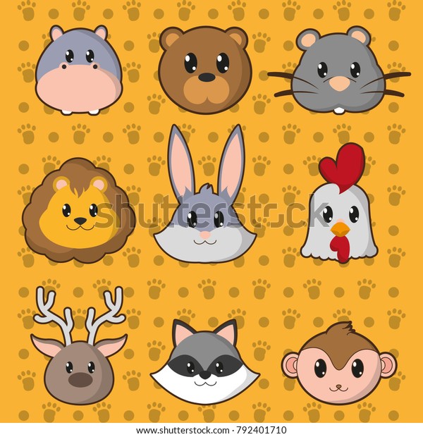 Icon Set Cartoons Design Stock Vector (Royalty Free) 792401710 ...