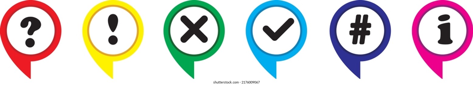 Icon Set Check Mark Cross Question Stock Vector (Royalty Free ...