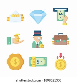Icon Set Money Different Seasons Color Stock Vector (Royalty Free ...