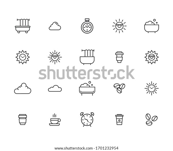 Icon Set Morning Editable Vector Pictograms Stock Vector (Royalty Free ...