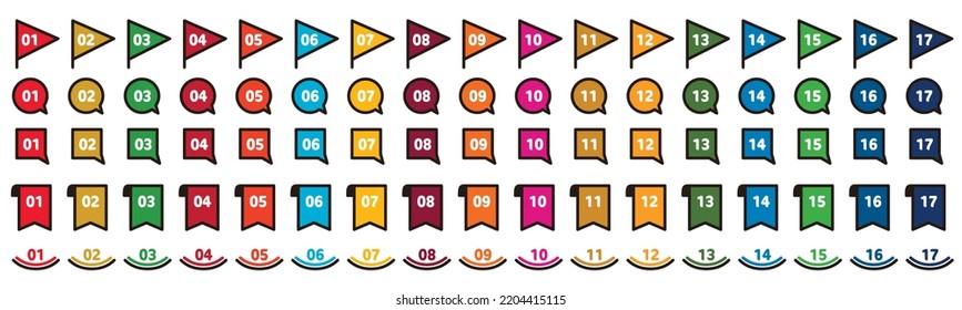 Icon Set Numbers Sdg Colors Vector Stock Vector (Royalty Free ...