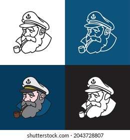 Captain smoking logo Images, Stock Photos & Vectors | Shutterstock