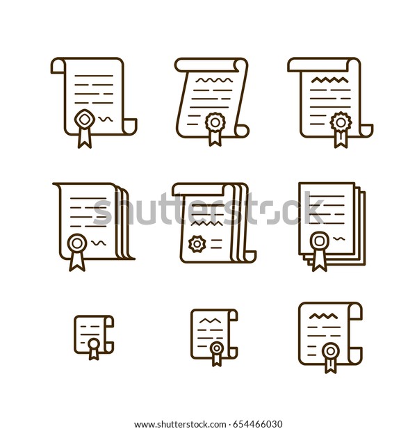 Icon Set Pact Convention Nine Different Stock Vector (Royalty Free ...