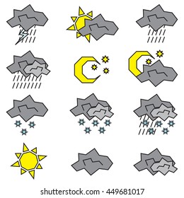Icon Set Weather Logos Stock Vector (Royalty Free) 449681017 | Shutterstock