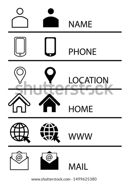 Icon Set Web Mobile Email Location Stock Vector (Royalty Free) 1499625380