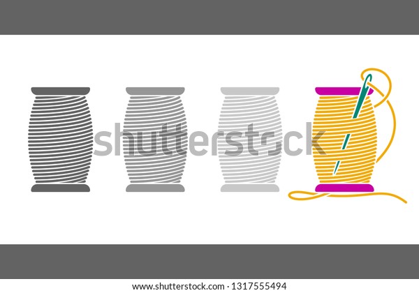 Icon Sewing Thread On Spools Vector Stock Vector (Royalty Free ...