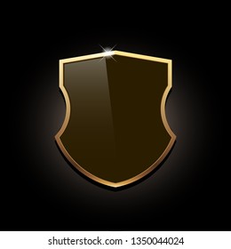 Icon Shield Gold Edging Vector Illustration Stock Vector (Royalty Free ...