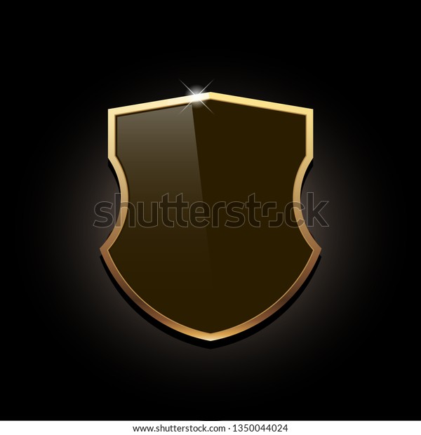 Icon Shield Gold Edging Vector Illustration Stock Vector (Royalty Free ...