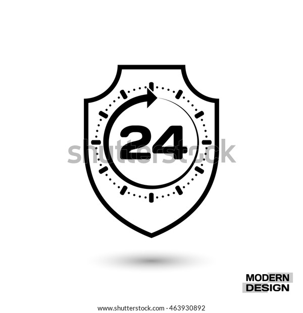 Icon Shield Sign Protection Around Clock Stock Vector (Royalty Free ...