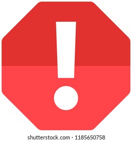 Icon Shows Exclamation Mark Red Octagon Stock Vector (Royalty Free ...