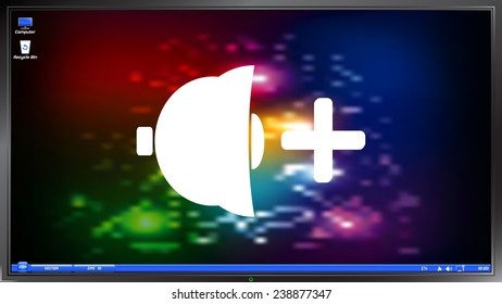 Icon Speaker Louder On Screen Monitor Stock Vector (Royalty Free ...