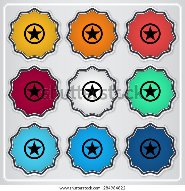 Icon Star Flat Style Flat Design Stock Vector (Royalty Free) 284984822 ...