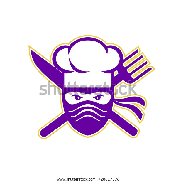 Icon Style Illustration Ninja Chef Cook Stock Vector (Royalty Free ...