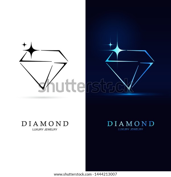 Icon Stylized Diamond Vector Logo Design Stock Vector (Royalty Free ...