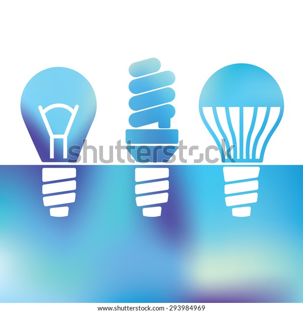 Icon Symbol Led Bulbs Light Bulbs Stock Vector (Royalty Free) 293984969