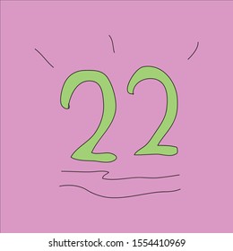22 Number Bold Letter Digit Logo: เวกเตอร์สต็อก (ปลอดค่าลิขสิทธิ์ ...
